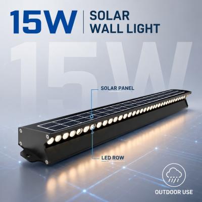 China Aluminum Solar Wall Washer Lights 15W IP65 for Garden Walls Hotels Resorts and Buildings for sale