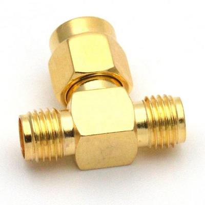 China T Type Cell Phone Booster Cable Adapters SMA Male To Dual Female for sale