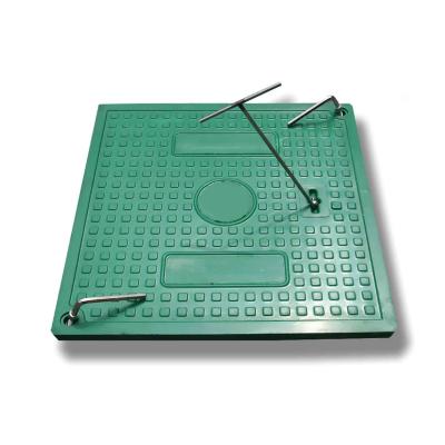 China Non Metallic SMC Square Manhole Cover 500mm Theft Proof Fire Resistant for sale
