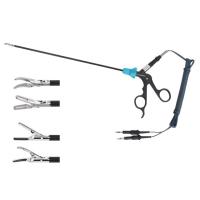 China Bipolar Dissecting Forceps 5mm x 330mm Reusable Laparoscopic Instrument Curved Straight for sale