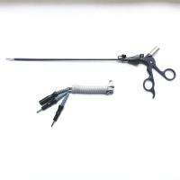 China 5mm Laparoscopic Insulated Curved Bipolar Forceps Double Action with Cable 330mm for sale