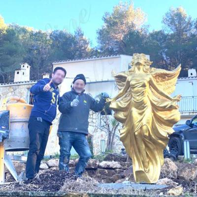 China High Quality Modern Design Garden Home Decor Antique Handmade Small Ancient Bronze Statue Angle For Sale for sale