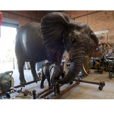 China Custom Print Method Large Outdoor Metal Elephant Bronze Garden Sculpture For Garden for sale