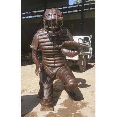 China Custom High Quality Art Hand Casting Life Size Bronze Baseball Winner Sculpture Oscar Charleston statue for sale