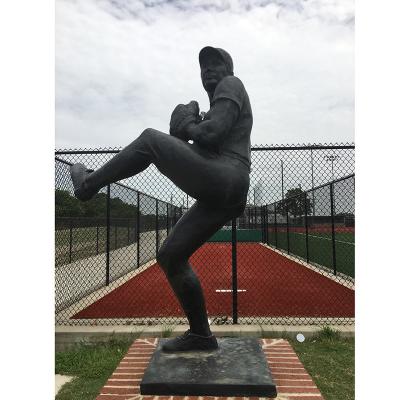 China Custom High Quality Art Hand Casting Life Size Bronze Baseball Winner Sculpture Oscar Charleston statue for sale