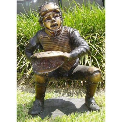 China Custom High Quality Art Hand Casting Life Size Bronze Baseball Winner Sculpture Oscar Charleston statue for sale