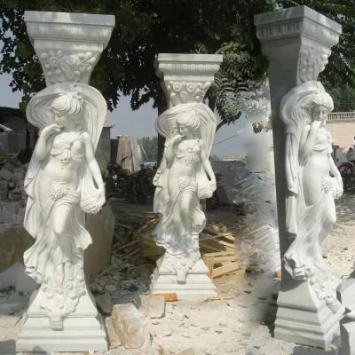 China Life Size European Classical Corinthian Order Marble Pillar for Architecture Building for sale