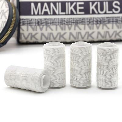 China Kangfa 50M/Roll 0.8mm Flat Waxed Thread for Leather Craft Shoes Bag Belt boho Weaving for sale