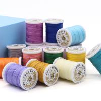 China Polyester/ Waxed Material Hand Stitched Leather Thread 0.8mm Flat Wax Thread 50m for sale
