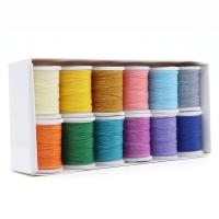 China Polyester/ Waxed Material Hand Stitched Leather Thread 0.8mm Flat Wax Thread 50m for sale