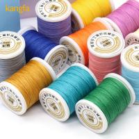 China Polyester/ Waxed Material Hand Stitched Leather Thread 0.8mm Flat Wax Thread 50m for sale