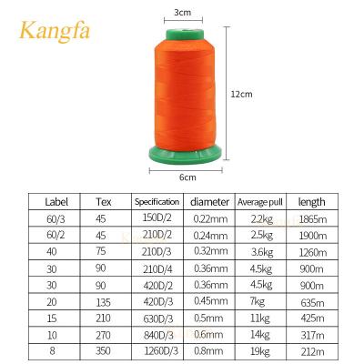 China 115 g zwart tex 70 nylon draad voor decoratieve gordel naaien 210D/3 250g TKT40 3200 Yards Te koop