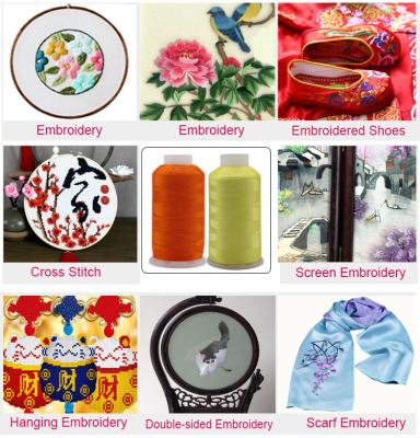 Cina 1000Y filo di ricamo in poliestere a piccole coni multicolori 120d/2 per la macchina di ricamo in vendita