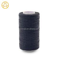 China Black 50m 100% Polyester 150D Hand Stitched Leather Flat Wax Thread with Dyed Pattern for sale