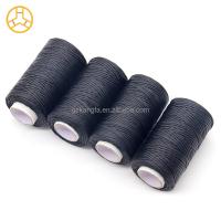 China Black 50m 100% Polyester 150D Hand Stitched Leather Flat Wax Thread with Dyed Pattern for sale
