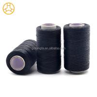 China Black 50m 100% Polyester 150D Hand Stitched Leather Flat Wax Thread with Dyed Pattern for sale