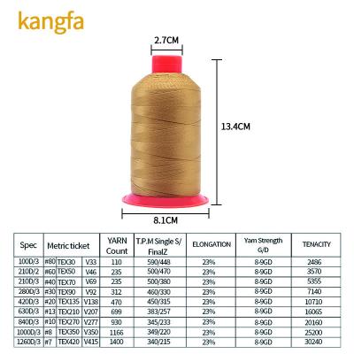 Cina 250 g/cone Tex70 Filtro di nylon legato medio pesante per cuciture di tappezzeria su tela in vendita