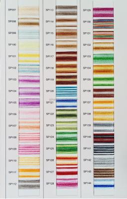 Cina 96 colori colore misto 4000 Yards Poliestere/Viscose 120D/2 Filato ricamato variegato in vendita