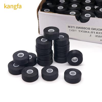 Cina L tipo lato meno 144pcs/scatola poliestere bobin pre-rivolto fili Bianco 75D/2 Alta tenacità in vendita