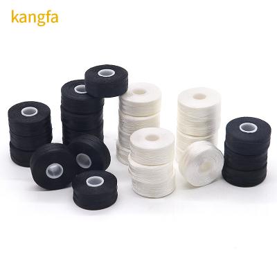 Cina L tipo lato meno 144pcs/scatola poliestere bobin pre-rivolto fili Bianco 75D/2 Alta tenacità in vendita