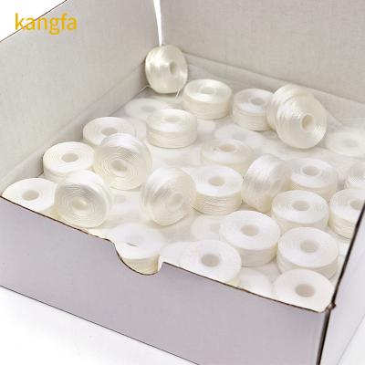 Cina 144pcs/box L tipo lato meno Bianco 75D/2 100% poliestere bobine pre-rivolte fili per scarpe in vendita