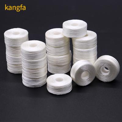 Cina 144pcs/box L tipo lato meno Bianco 75D/2 100% poliestere bobine pre-rivolte fili per scarpe in vendita