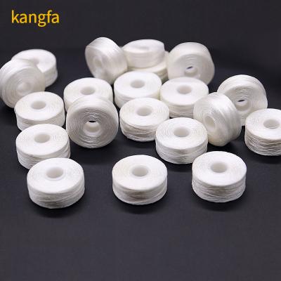 Cina 144pcs/box L tipo lato meno Bianco 75D/2 100% poliestere bobine pre-rivolte fili per scarpe in vendita
