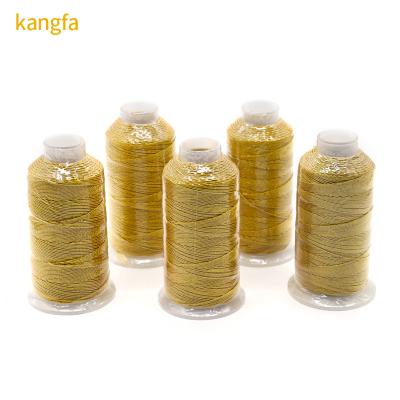 Cina 100% di seta ad alta tenacia 3 Ply Gold And Silver Metallic Yarn Thread per la fabbricazione di gioielli fai da te in vendita
