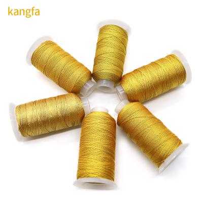 Cina 100% di seta ad alta tenacia 3 Ply Gold And Silver Metallic Yarn Thread per la fabbricazione di gioielli fai da te in vendita