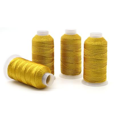 Cina 100% di seta ad alta tenacia 3 Ply Gold And Silver Metallic Yarn Thread per la fabbricazione di gioielli fai da te in vendita