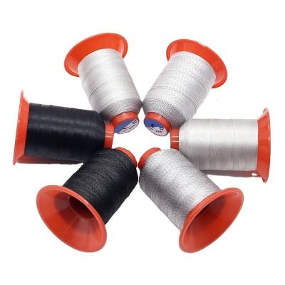 China Kangfa 150D/3 Antistatisch zilver geleidende draad voor het naaien van schoenen en 100% polyester Te koop