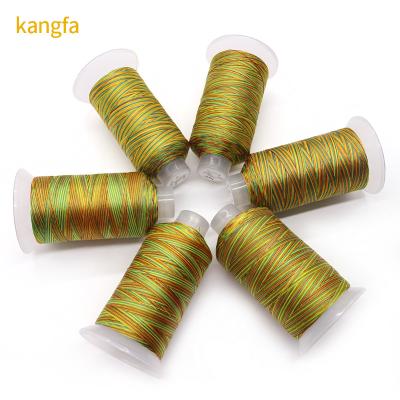 China milieuvriendelijk Kangfa Tex70 naaigarn 100% polyester regenbooggarens 120D-1680D Te koop