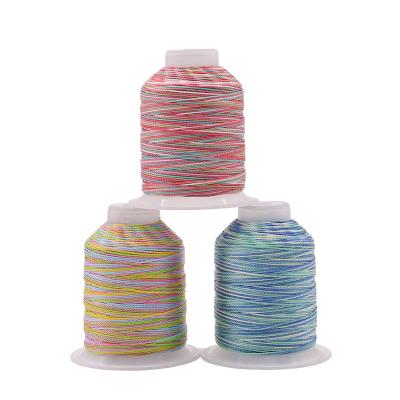 China Plastic Cone Material Multi Color Rainbow High Tenacity Polyester Naaddraad Spool Te koop