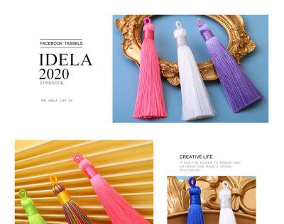 China Antistatische borstel gekleurde kleur 8 cm zijde Tassel Fringe Sleutelhanger voor feestzak decoratie Te koop