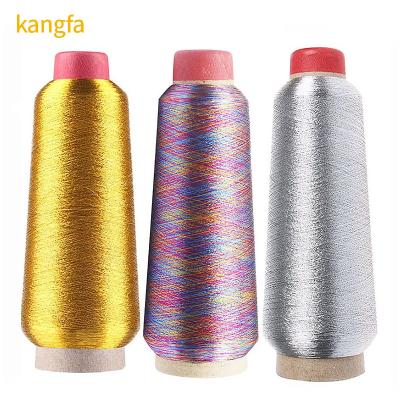 Cina 100% filato metallico di poliestere filo di cucitura d'argento per accessori di abbigliamento Invia campione in vendita