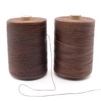 China Black 0.6mm 1mm 100% Polyester Flat Waxed Braided Thread for Leatherware Waterproof for sale