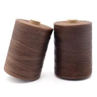 China Black 0.6mm 1mm 100% Polyester Flat Waxed Braided Thread for Leatherware Waterproof for sale