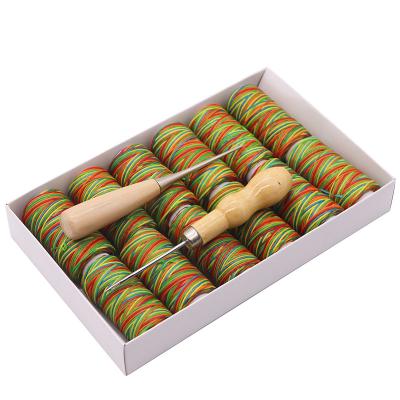 China Leder Accessoires 1mm 150D Leder Waxdraad en Duurzaam voor 50m Regenboogkleur Te koop