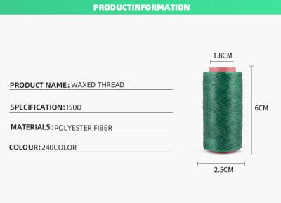 Chine 210D/16 Haute ténacité 200M Fil plat en polyester ciré 1 mm Pour chaussures cuir à coudre à vendre