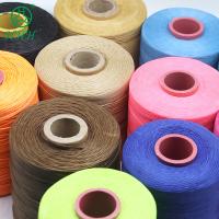 China 0.8mm Flat Waxed Polyester Stitching Thread for Leather Product Sewing and Durable for sale