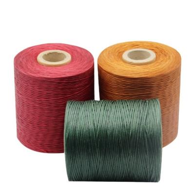 Chine 210D/16 Cordon de fil de polyester à cire plat 1 mm pour la fabrication de chaussures à motif teint à vendre