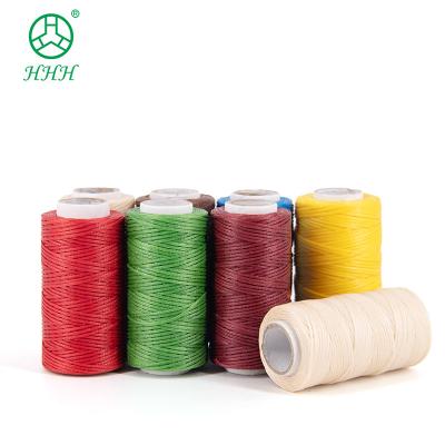 Cina Filato di poliestere nero impermeabile piatto a cera intrecciato per utensili di pelle 0,45 mm Cucitura in vendita