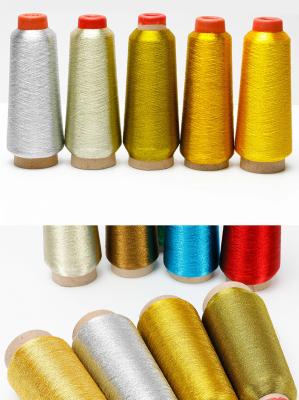 Cina 3300 Yards Fitti di ricamo metallici Linea di filo di seta resistente per sovrapposizioni decorative in vendita