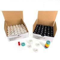 China 2cm Diameter Embroidery Bottom Thread White Borderless L-Type 75D/2 Shuttle Core Sewing Prefound Bobbin 6 for sale