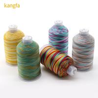 China 250g Multicolor Rainbow Thread 100% Polyester For Weaving Crafts Domestic Sewing Thread for sale