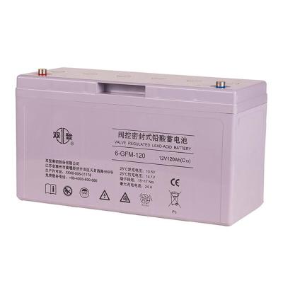 China 12V120Ah Shuangdeng 6-GFM-120 loodzuurbatterij voor zonne-energieopslag Te koop