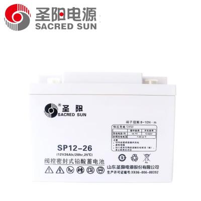 China SP12-26 12V26Ah verzegelde batterij van Sacred Sun voor UPS-energie en zonne-energieopslag Te koop