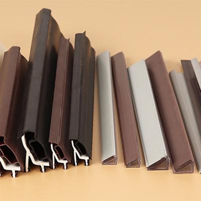 China Waterproof PVC Shower Door Bottom Seal Sweep Clear Plastic Strip for 3/8 Inch Glass Bathroom Window Accessories for sale