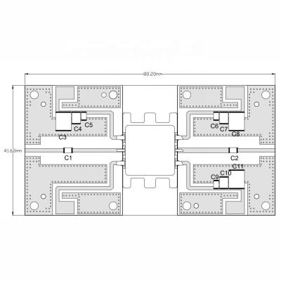 China Amplificador de energía de RF de 50W 28V Amplificador Wifi de alta potencia optimizado para 700MHz-2100MHz en venta
