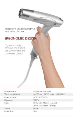 Cina GUYLAND Hotel Hair Dryer 1800W Portable Foldable For Travel in vendita